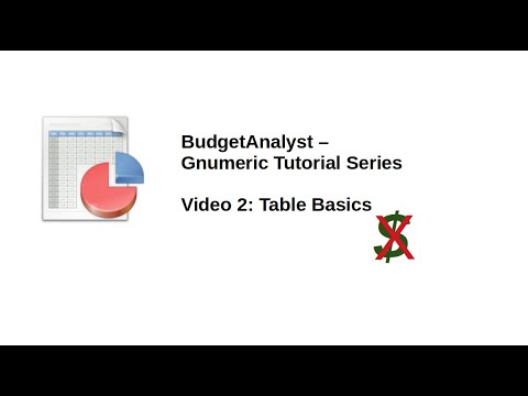 Gnumeric Tutorial - Table Basics - YouTube