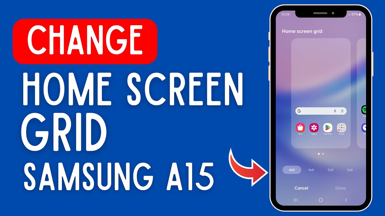 How To Change Home Screen Grid Samsung A15 - YouTube
