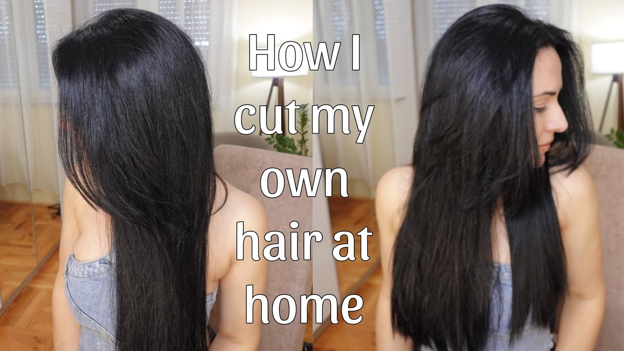 One layer haircut | How I cut my own hair at home - YouTube