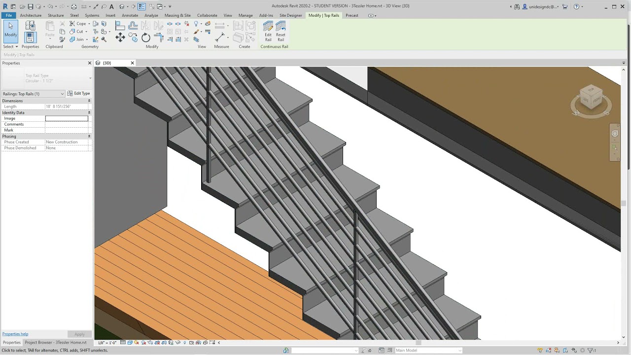 Revit Modifying Railing Joins Tangent and Angle - YouTube