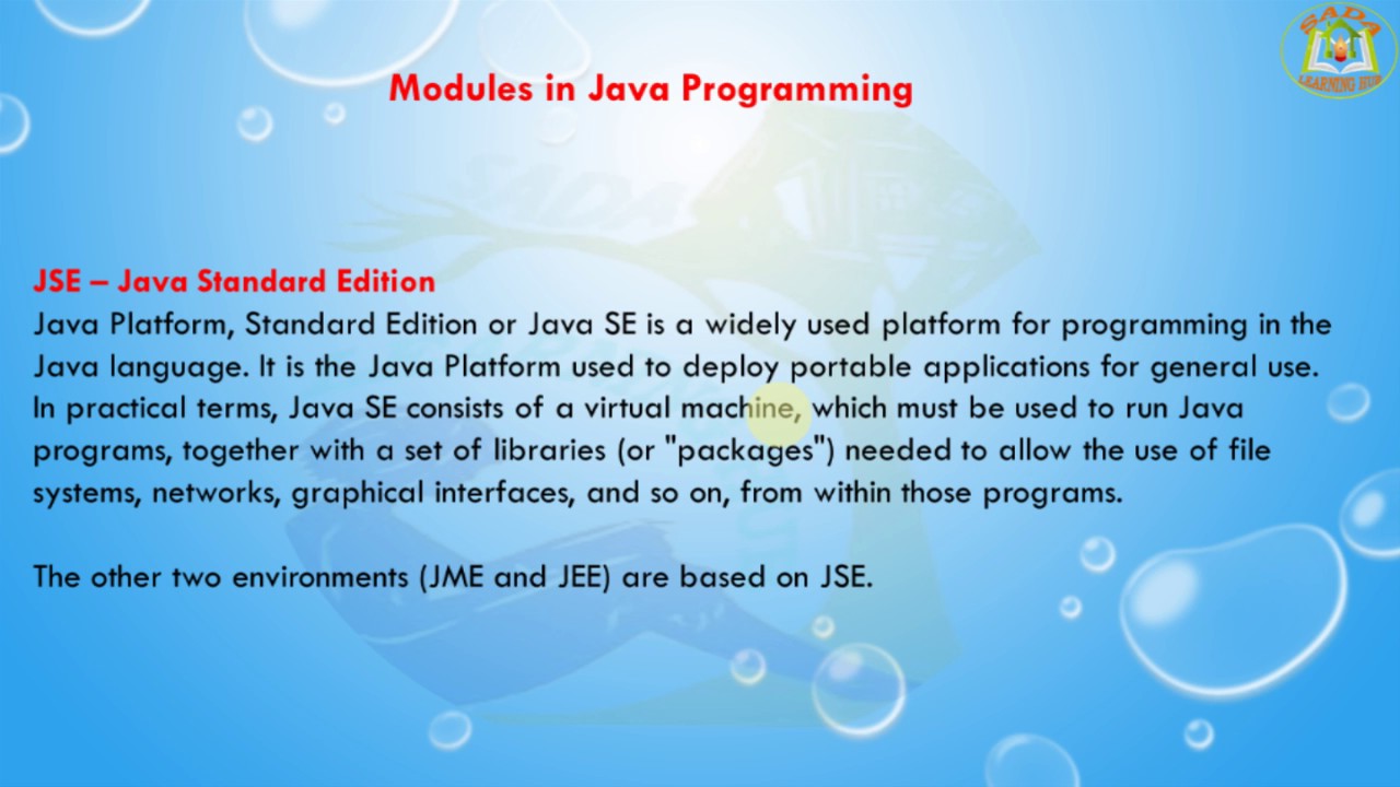 Lesson 01 J2ee Basics Modules In Java Programming Youtube