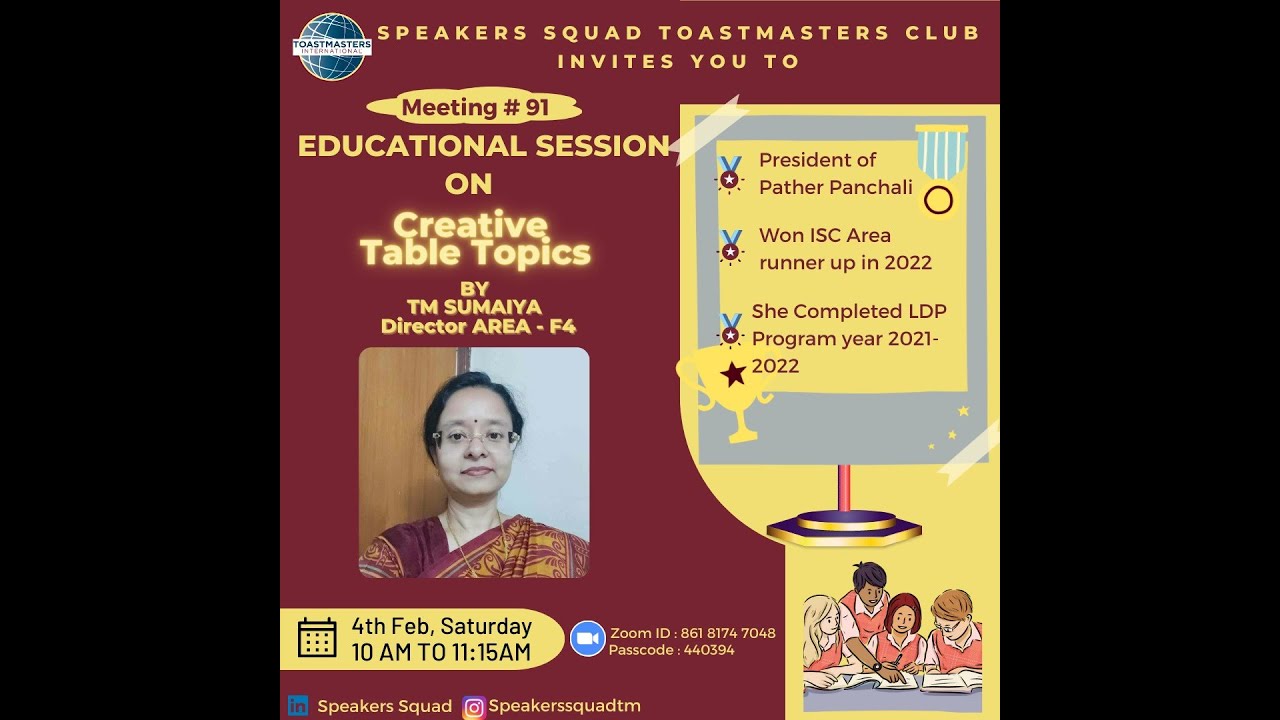 Speakers Squad Toastmasters Club Meeting 91 Creative Table Topic Session YouTube speakers-squad-toastmasters-club-meeting-91-creative-table-topic-session-youtube