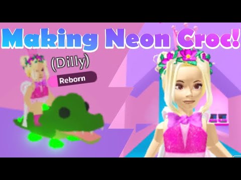 MummaMagical MAKING NEON CROCODILE in Adopt Me then playing with him ...