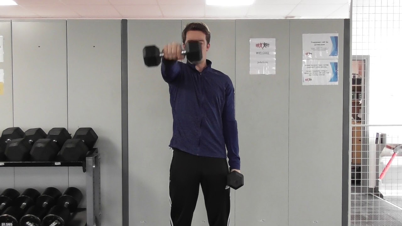 Standing Unilateral Dumbbell Front Raises - YouTube