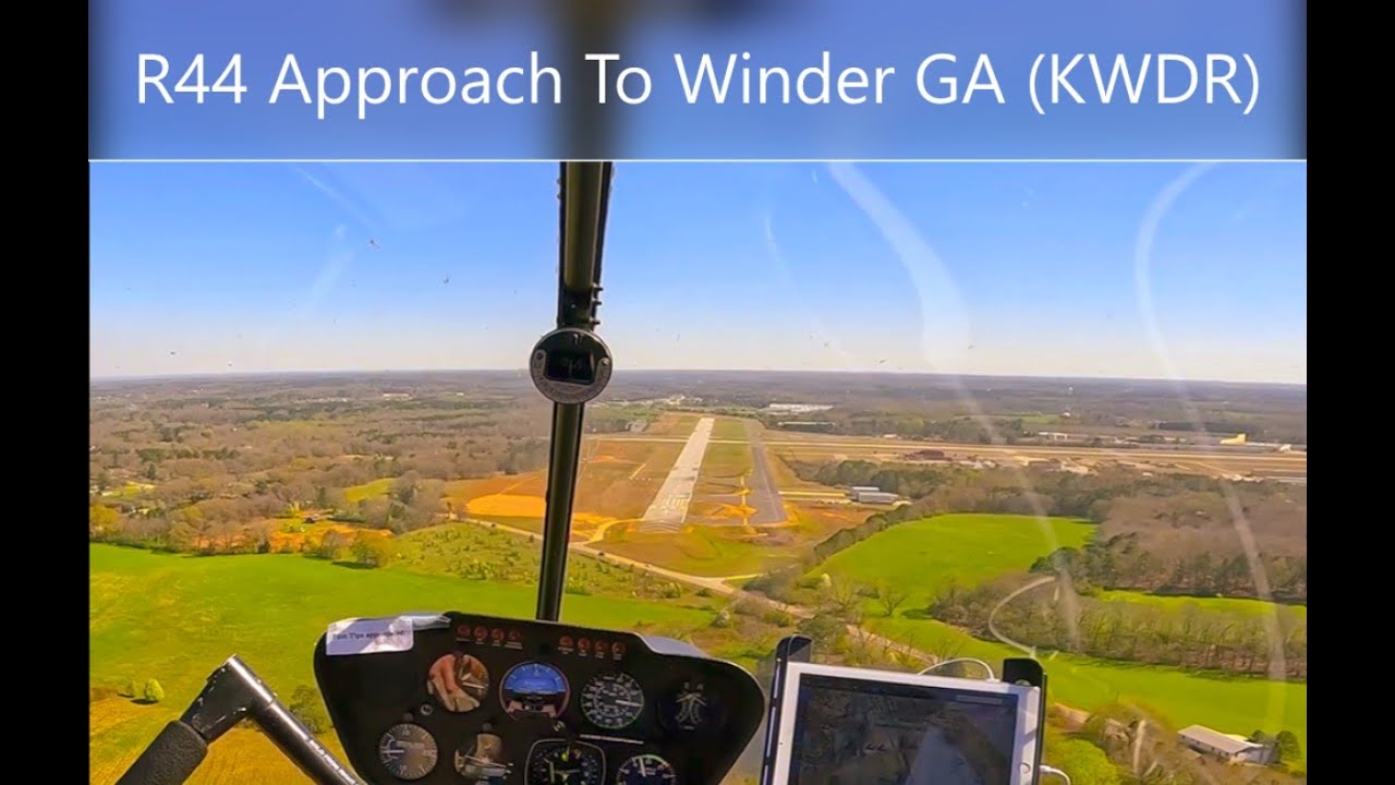 R44 Helicopter Approach to Winder Airport(KWDR) - YouTube