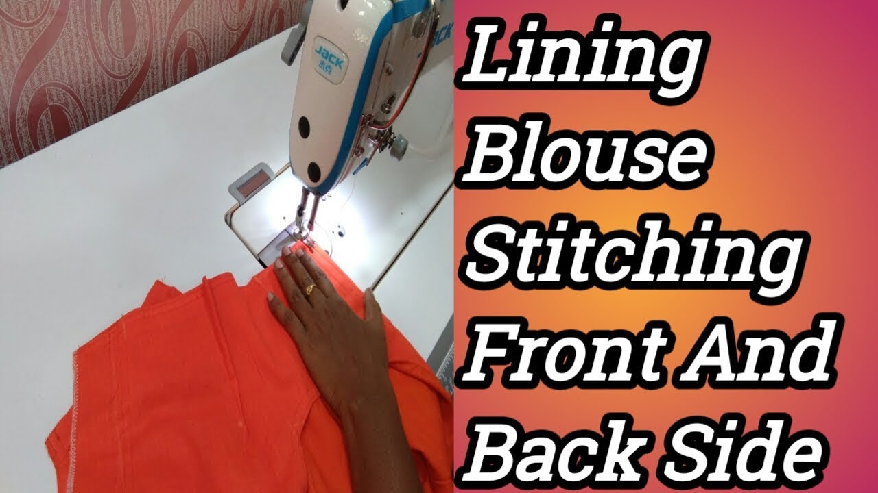 Lining blouse stitching front & back side || Lining blouse stitching ...
