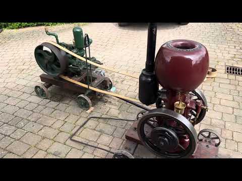 Petter M 3hp Apple top engine driving a Lee Howl water pump. - YouTube