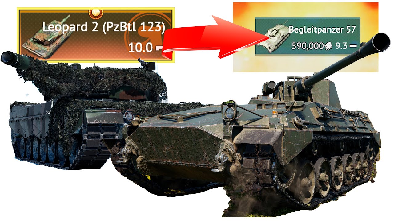 War Thunder My GRIND for the Begleitpanzer 57 [ LEOPARD 2A4 PzBtl 123 EXPERIENCE №3 ] - YouTube