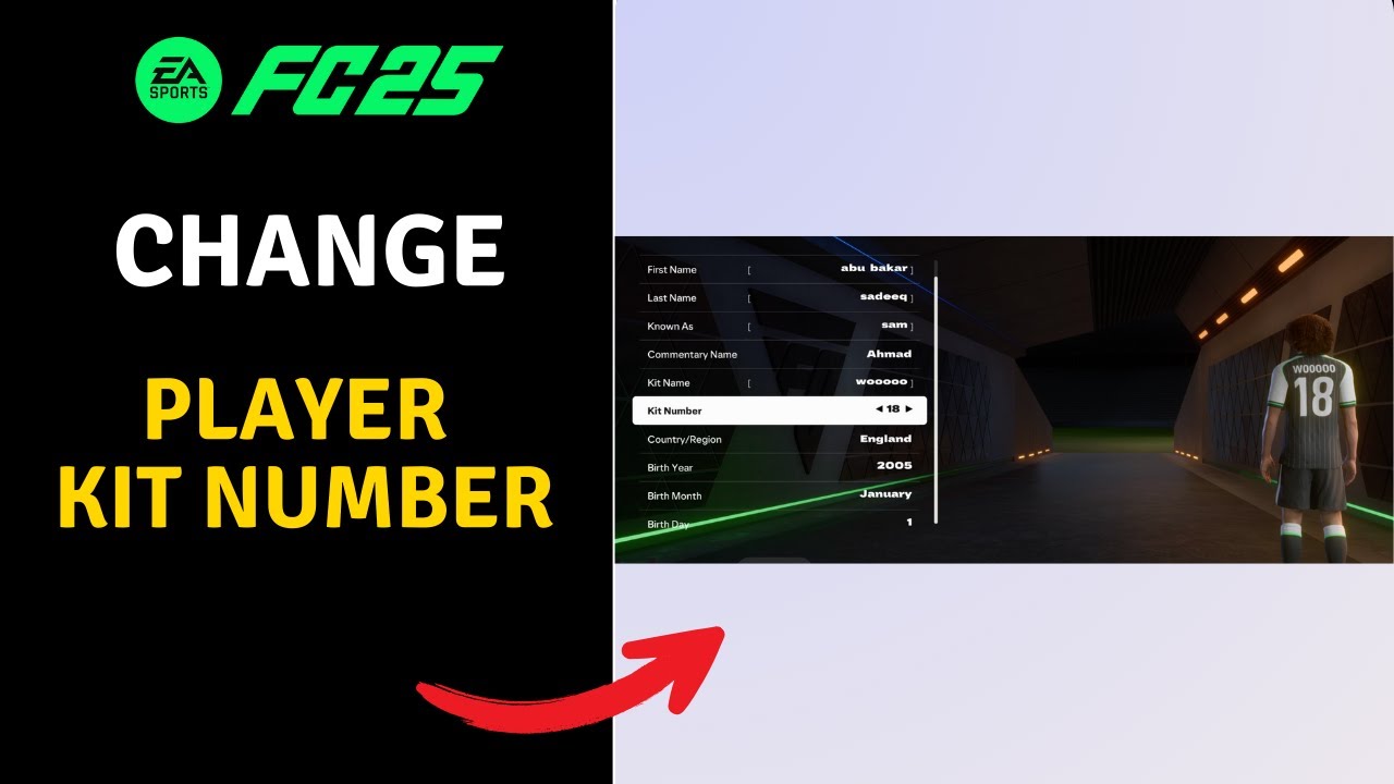 FC 25 How to Change Player Kit Number in Clubs - YouTube