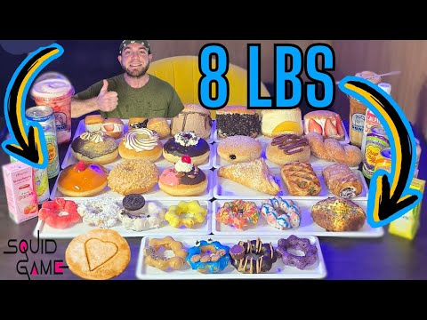 ENTIRE DONUT MENU COFFEE + DRINKS! ONLY 45 MIN! SQUID GAME 'DALGONA'