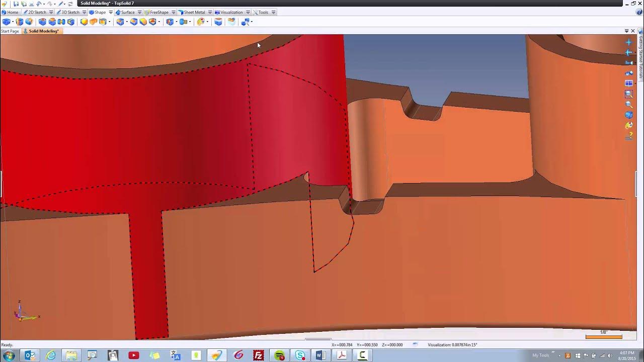 TopSolid Modeling Step 12 - Repeat a trim feature - YouTube
