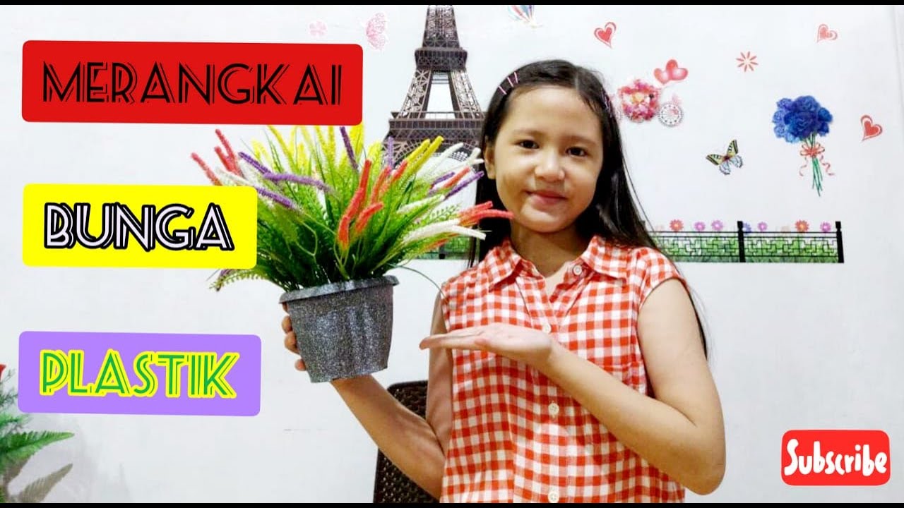 CARA MERANGKAI BUNGA PLASTIK || PAKAI VAS BUNGA MINI - YouTube