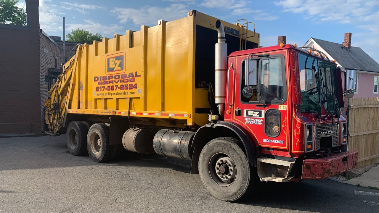 EZ Disposal Service 533 ~ Mack MR Leach 2RII Rear Loader - YouTube