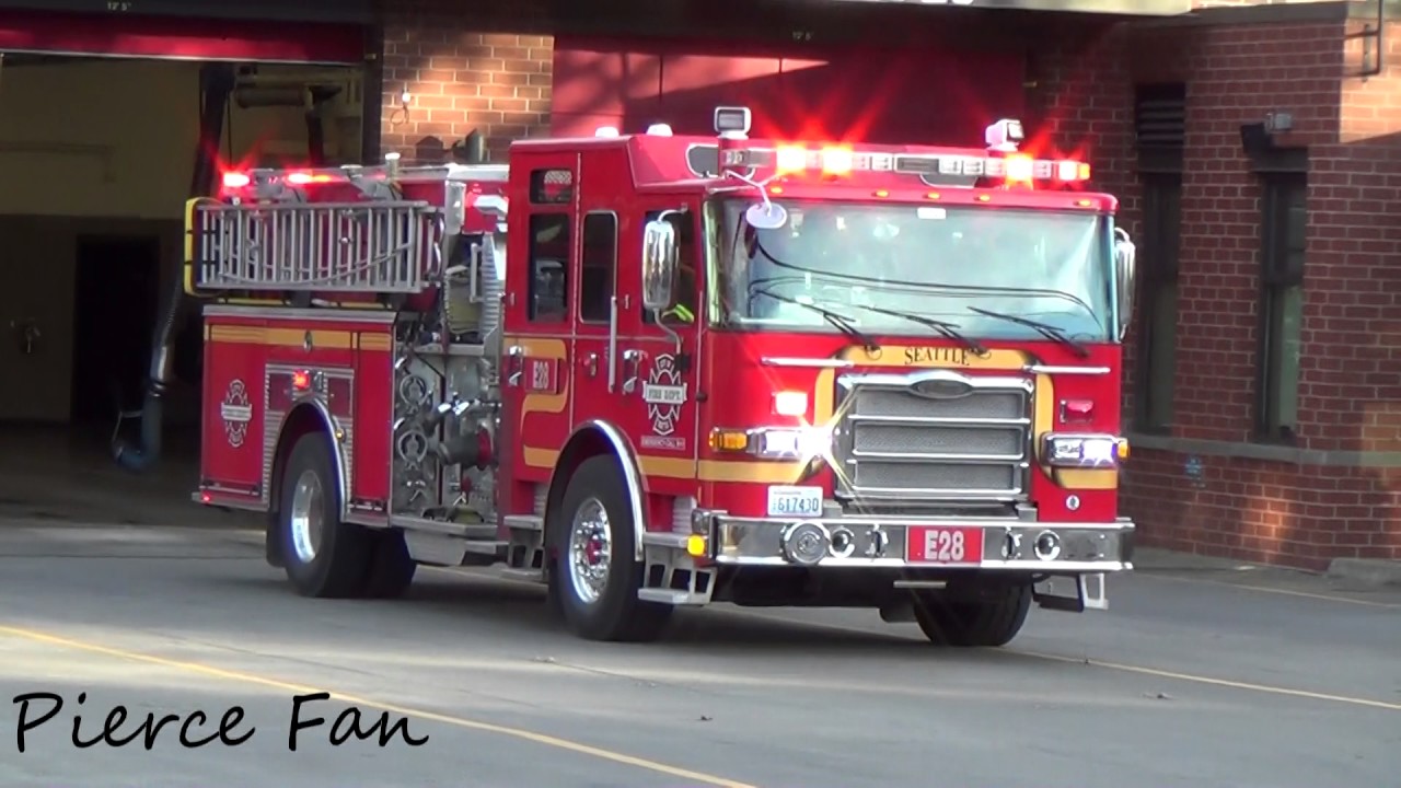 Engine 28 Responding Seattle Fire Departement (2016 Pierce Enforcer ...