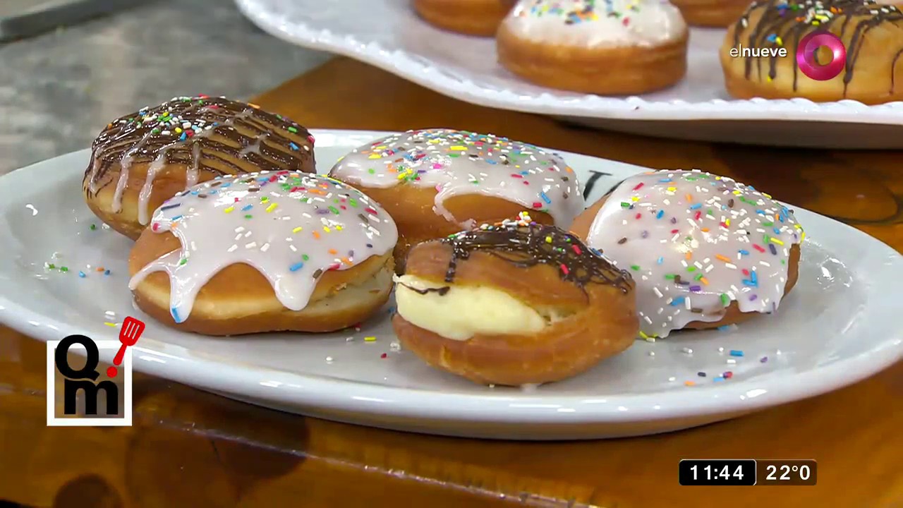 Receta dulce: Donas rellenas - YouTube