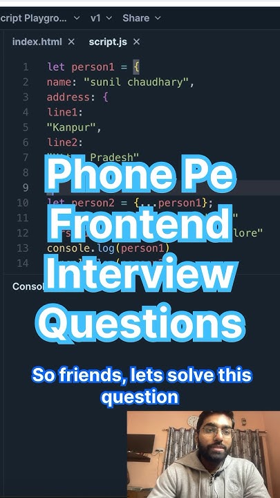 Phone Pe Frontend interview questions #shorts #javascript #react #coding #phonepe - YouTube