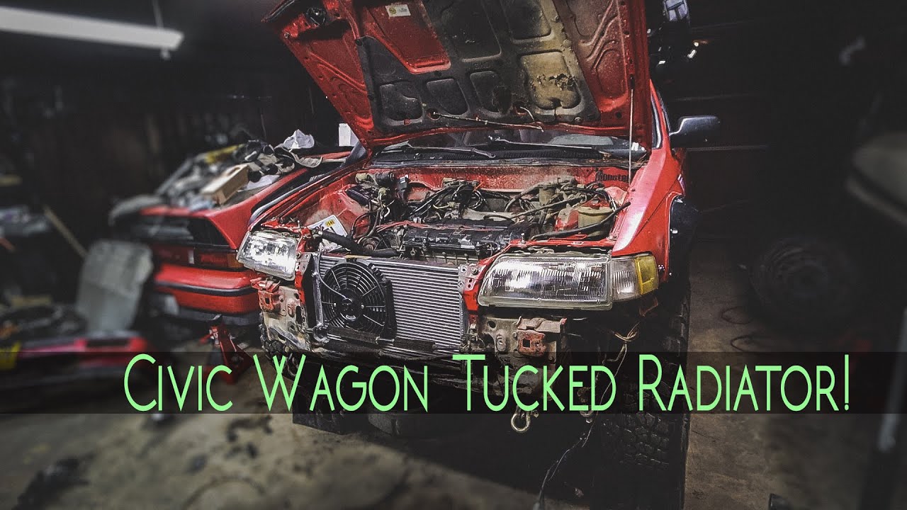 Radiator Tuck in Lifted Civic Wagon! - YouTube