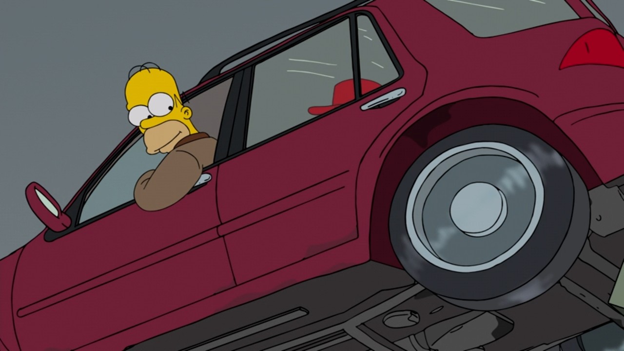 Los Simpson viajan en un coche de alquiler (Castellano - Español de ...