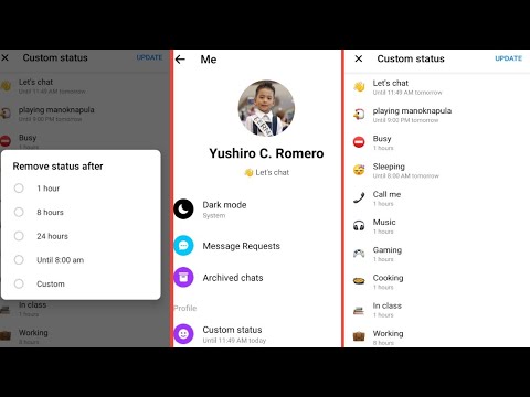CUSTOM STATUS MESSENGER NEW FEATURES 2022 HOW TO ADD CUSTOM STATUS AND HOW TO REMOVE CUSTOM STATUS