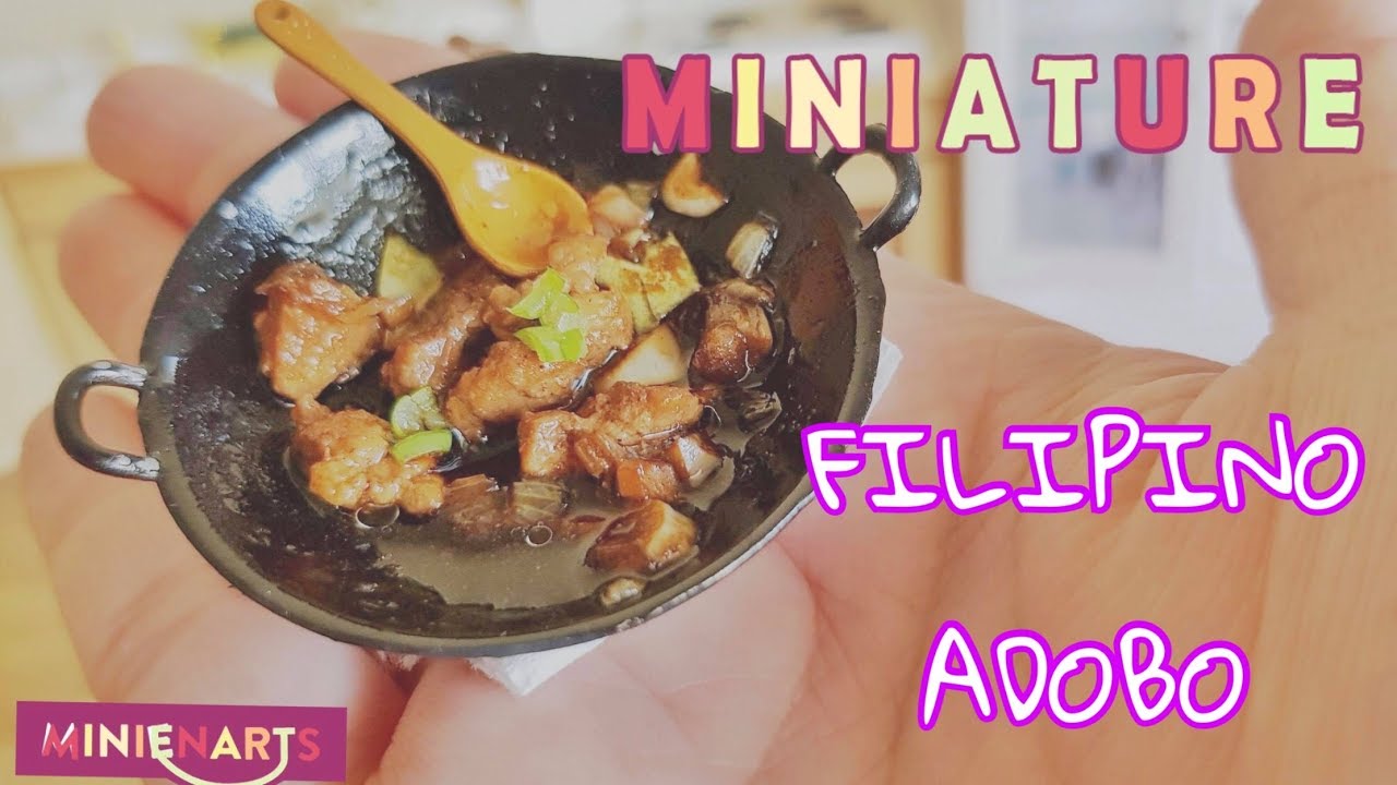 First time Filipino food Miniature Cooking Filipino Adobo - YouTube