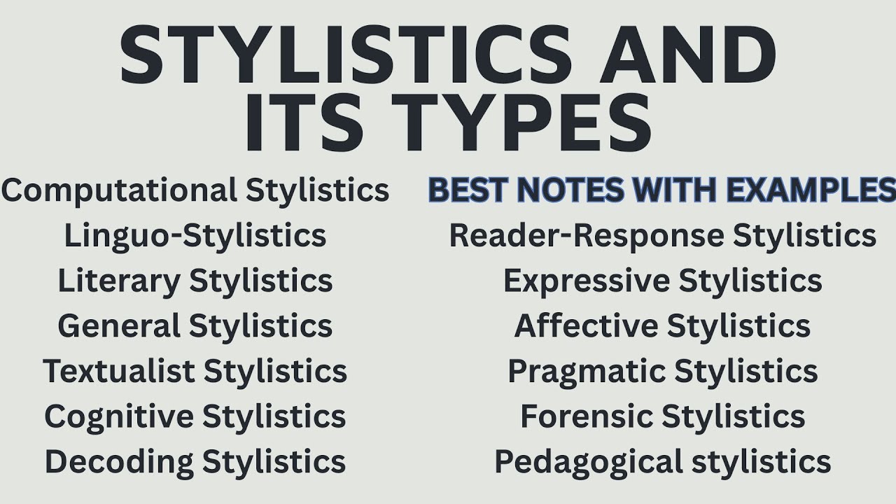 What is Stylistics/style || types of stylistics || best notes with ...