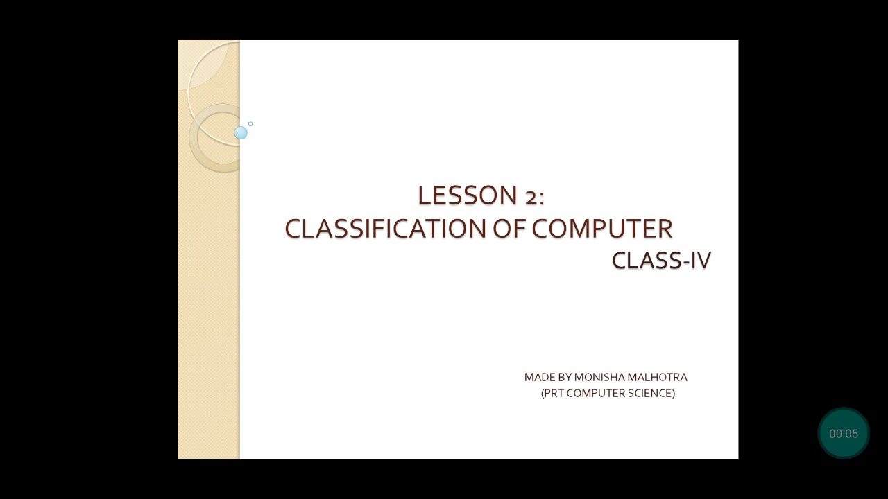 Classification of Computer (Part-2) Class IV - YouTube
