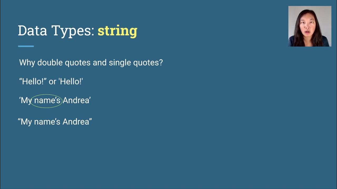 Data Types: string, boolean - YouTube