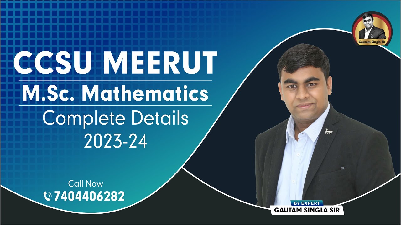 CCSU Meerut M.Sc. Mathematics Complete Syllabus Details and Online Coaching by @GautamSingla ...
