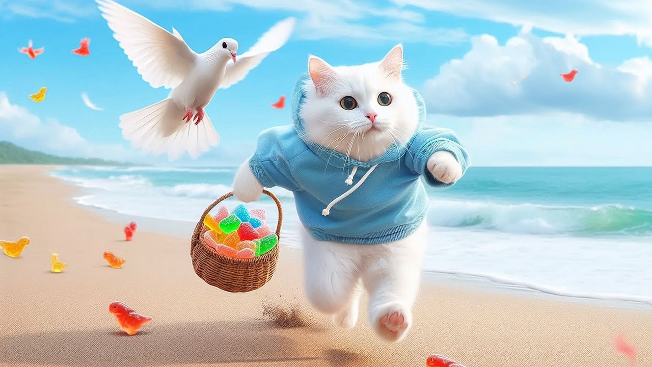 Cat eats colourful gummy parrot peacock eagle dove #cat #funny # ...