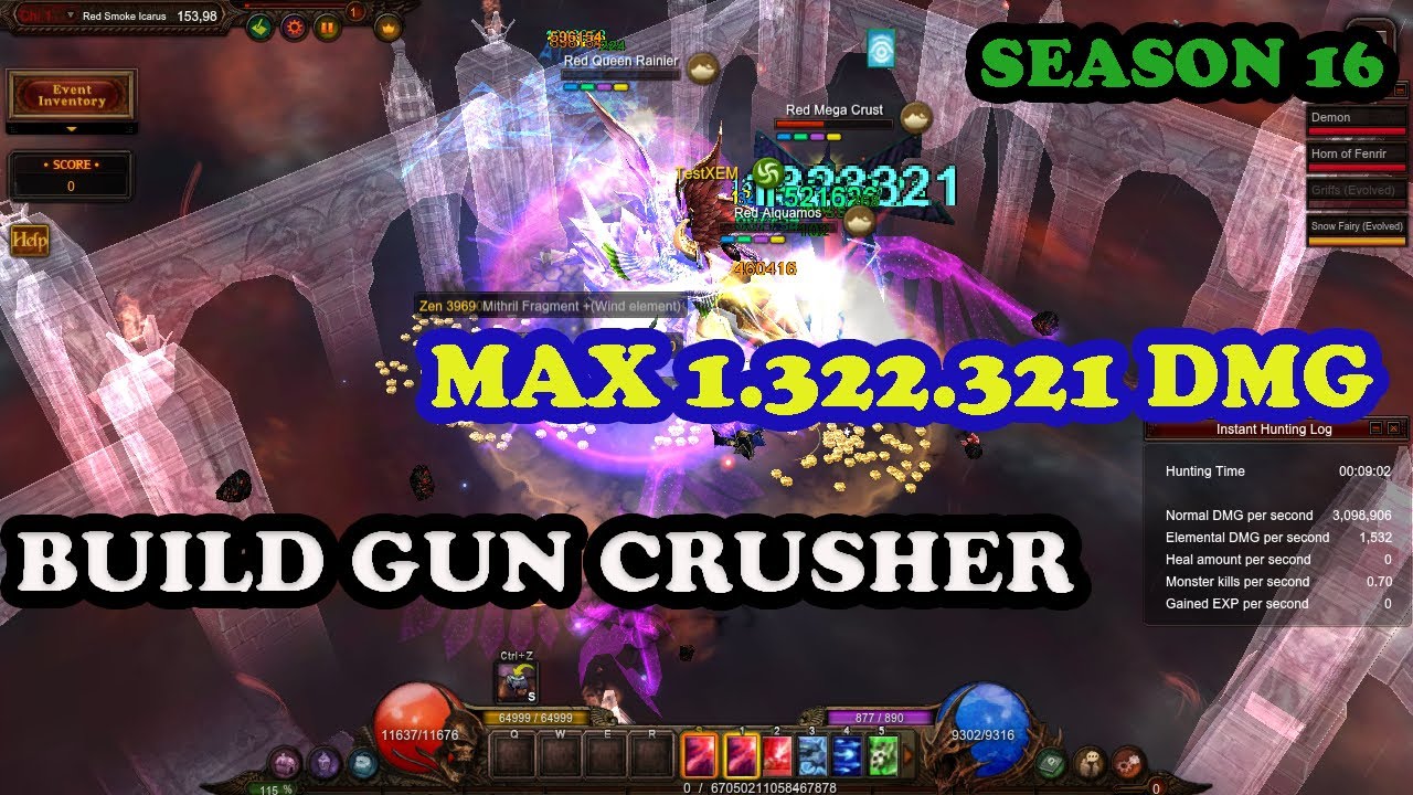 Build Gun Crusher Max DMG PVM - Busting + Dark Plasma Skill MU Online ...