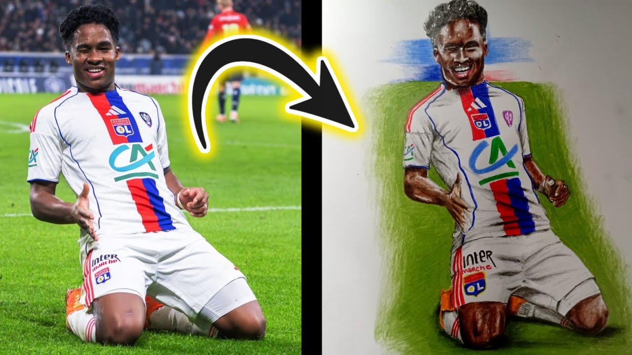 Cómo dibujar !!! A Endrick festejo en Lyon ⚽ ️ - YouTube