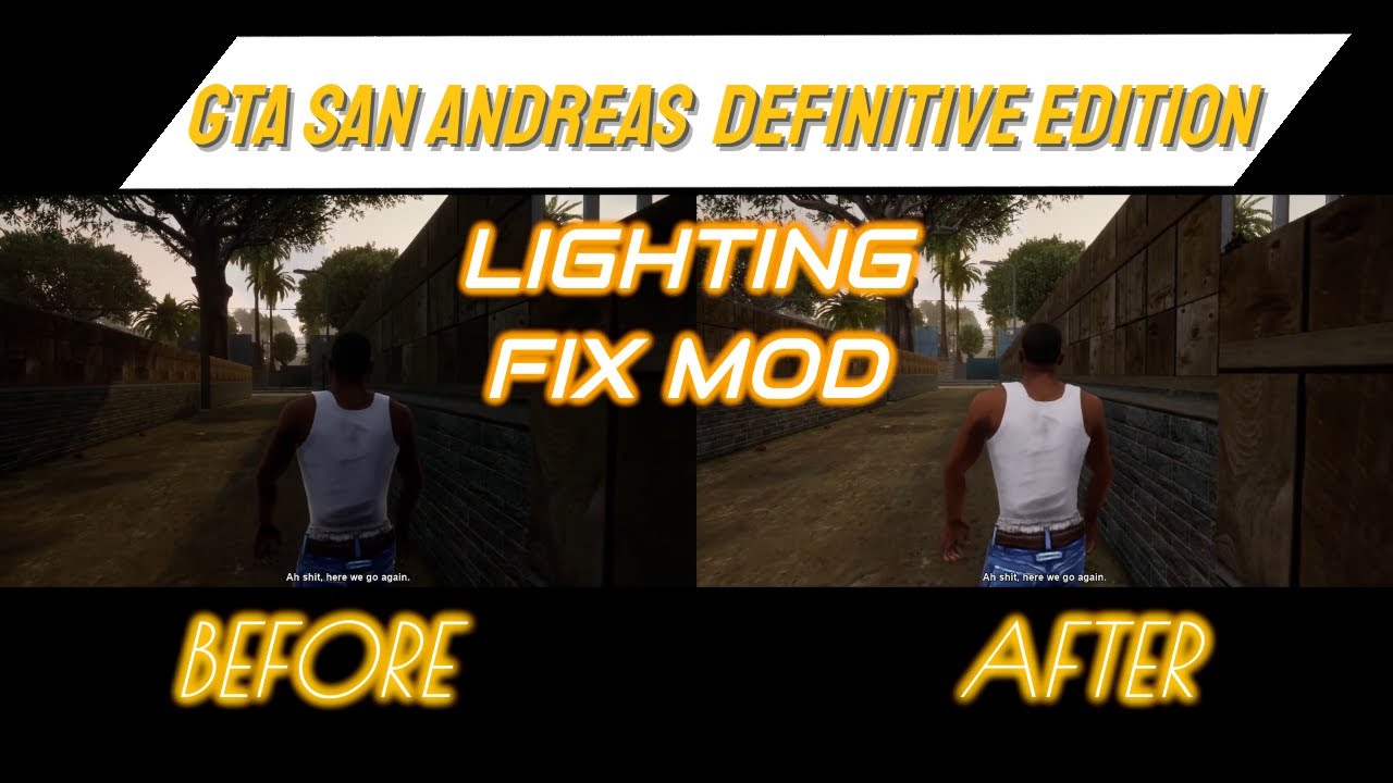 GTA San Andreas Definitive Edition LIGHTING FIX MOD Comparison - YouTube