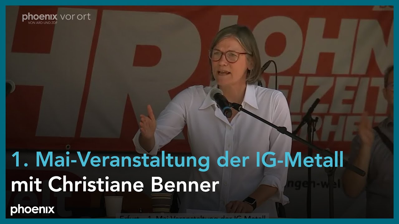 1. Mai-Veranstaltung der IG-Metall: Rede Christiane Benner (Erste Vors ...