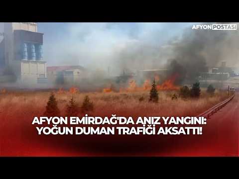 Afyon Emirdağ'da anız yangını: Yoğun duman trafiği aksattı!