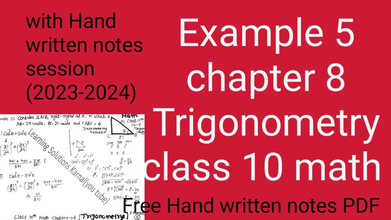 example 5 ch 8 (trigonometry) class 10th math // Ex 5 chapter 8 Trigonometry// session (2023 ...