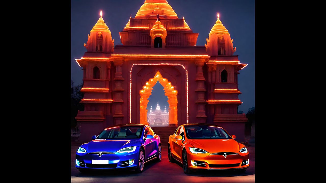 Ram Mandir Celebration | Tesla Light Show | Fremont California - YouTube