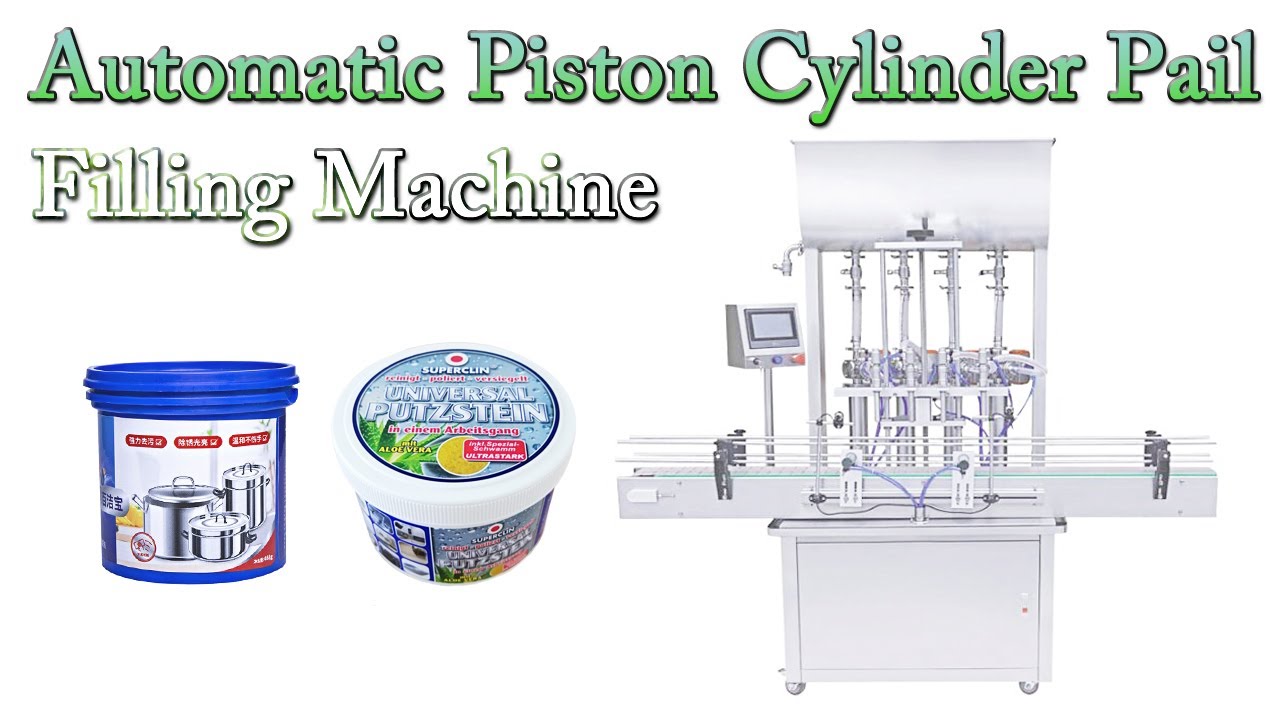 Automatic Piston Cylinder Small Pail Filling Machine - YouTube