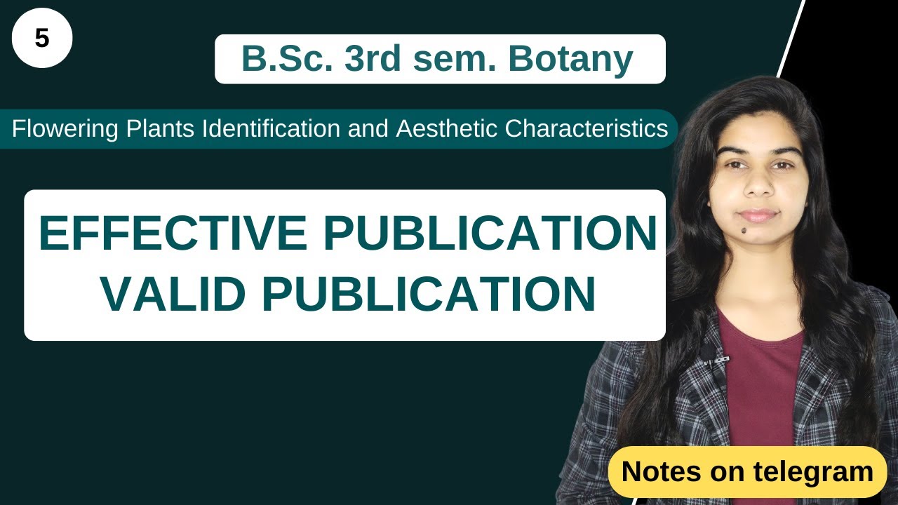 EFFECTIVE AND VALID PUBLICATION || B. Sc. 3rd sem.|| Botany - YouTube