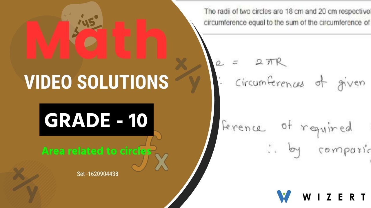 Mathematics Area related to circles questions for Grade 10 with answers ...