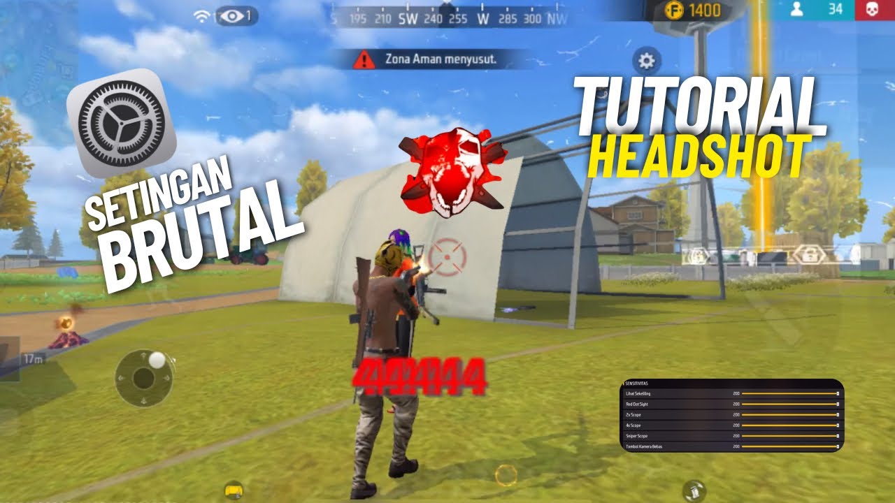 PEMULA WAJIB NONTON! tutorial headshot settingan aim brutal Freefire BUAT ISIAN AUTO WIN!! 10000 ...