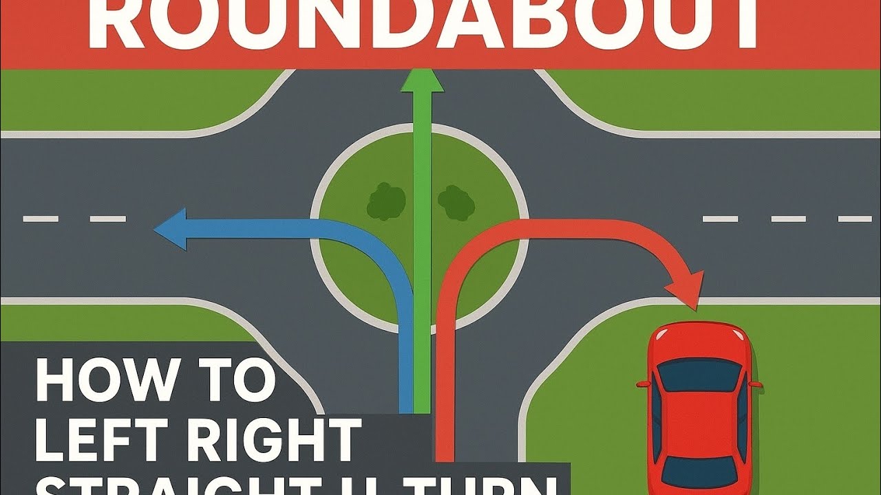 Roundabout Full Guide | How to Take Left, Right, Straight & U-Turn ...