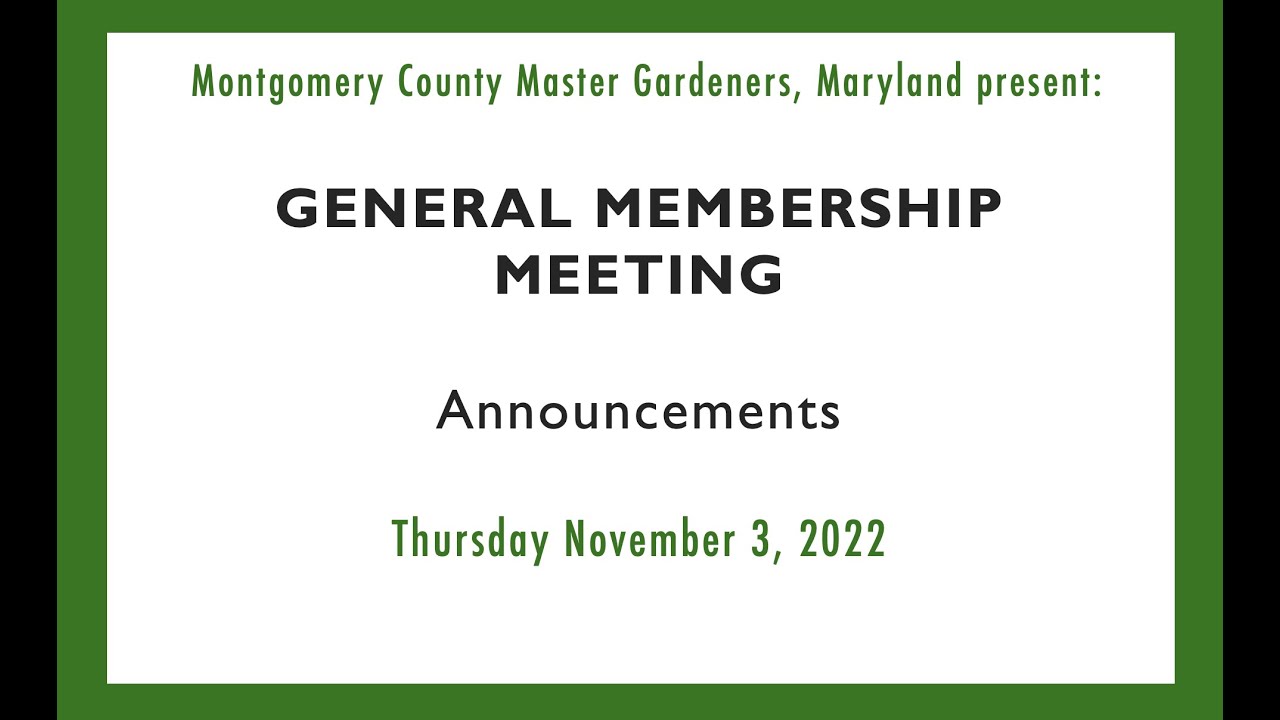 MCMG General Announcements November 2022 - YouTube