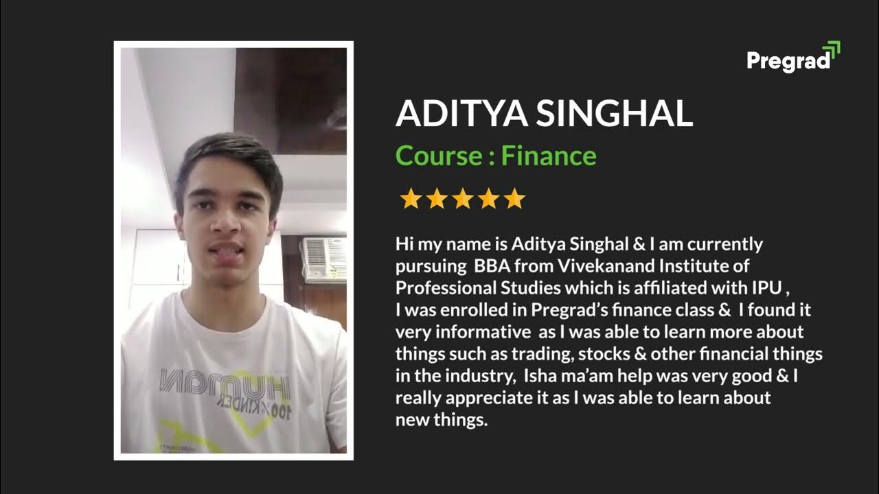 Pregrad Review: Hear from Aditya Singhal - YouTube