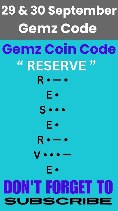 29 September Gemz Daily Code Today - Aaj ka Gemz code kya hai #gemzcoin #gemzcode - YouTube