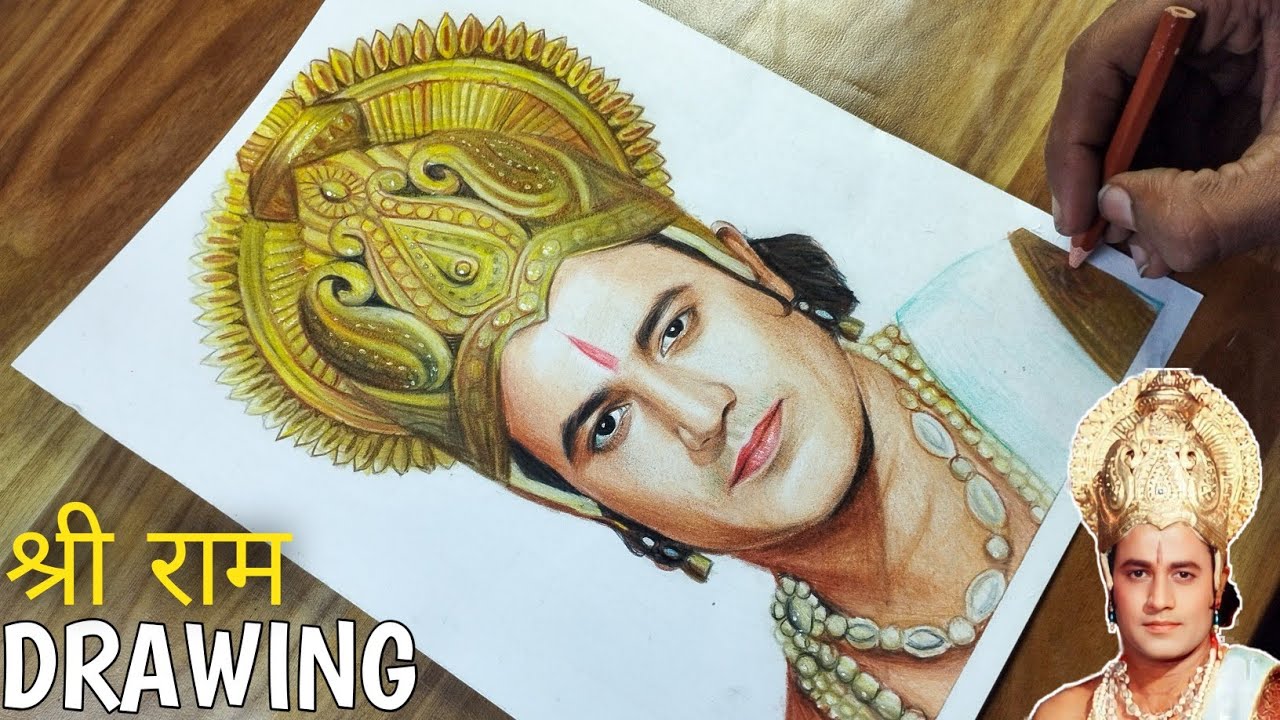 Shree Ram Drawing | Arun Govil as RAM Drawing 😍 #shreeram #ramayan ...