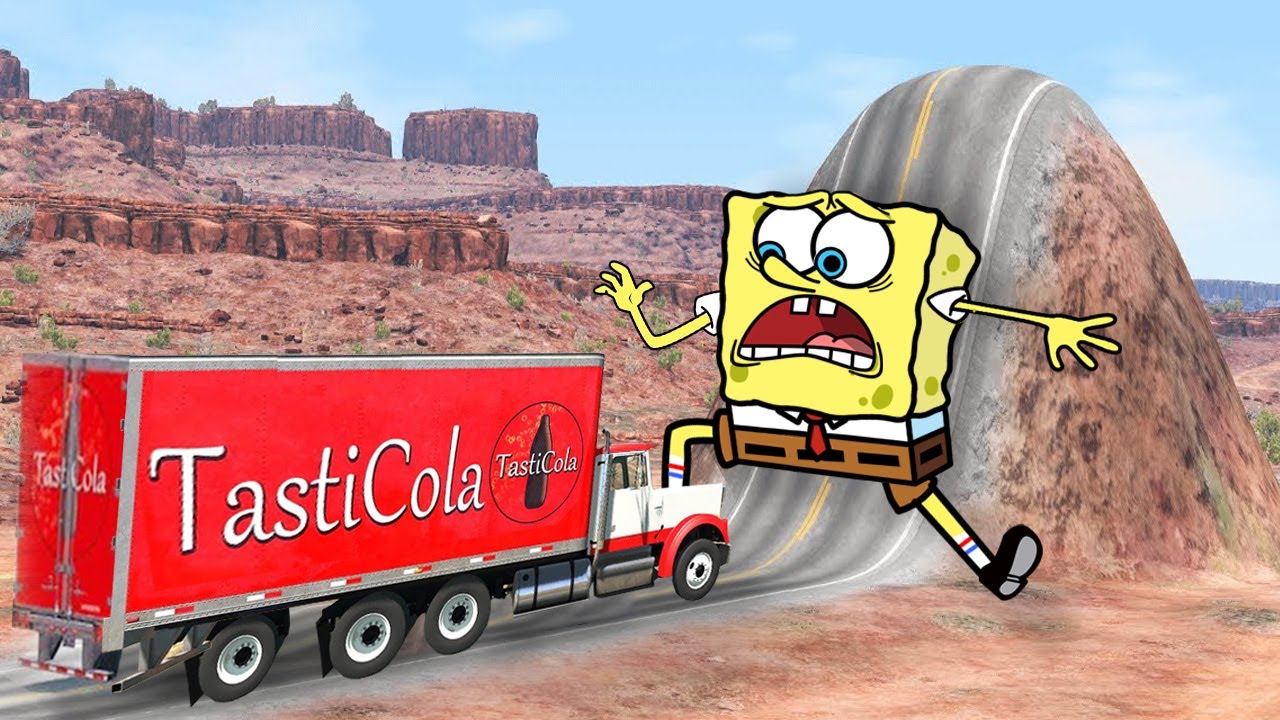 Please No ! Cars crashes Spongebob vs Giant Bulge Epic High Speed Jumps ...
