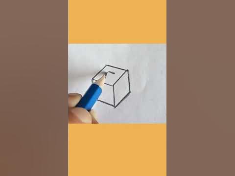 How to draw 3d cube | #shorts - YouTube