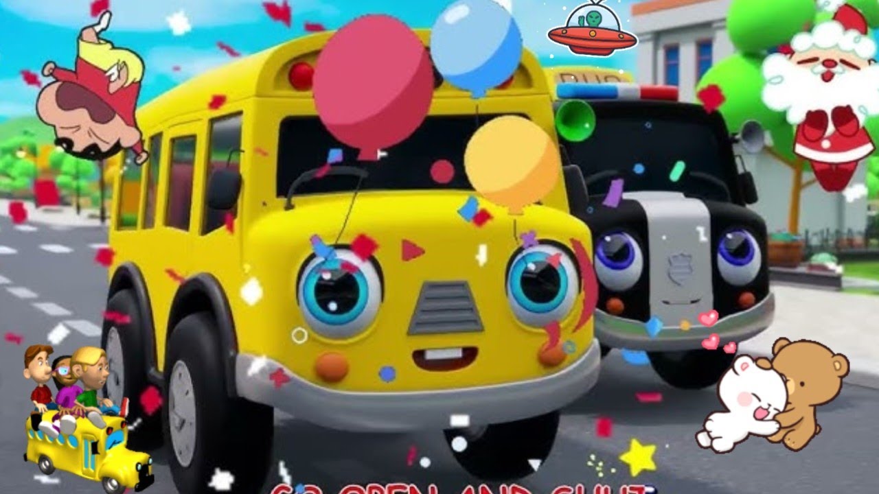The Wheels on The Bus Song (Animal Version for toddlers) | kids Nursery ...