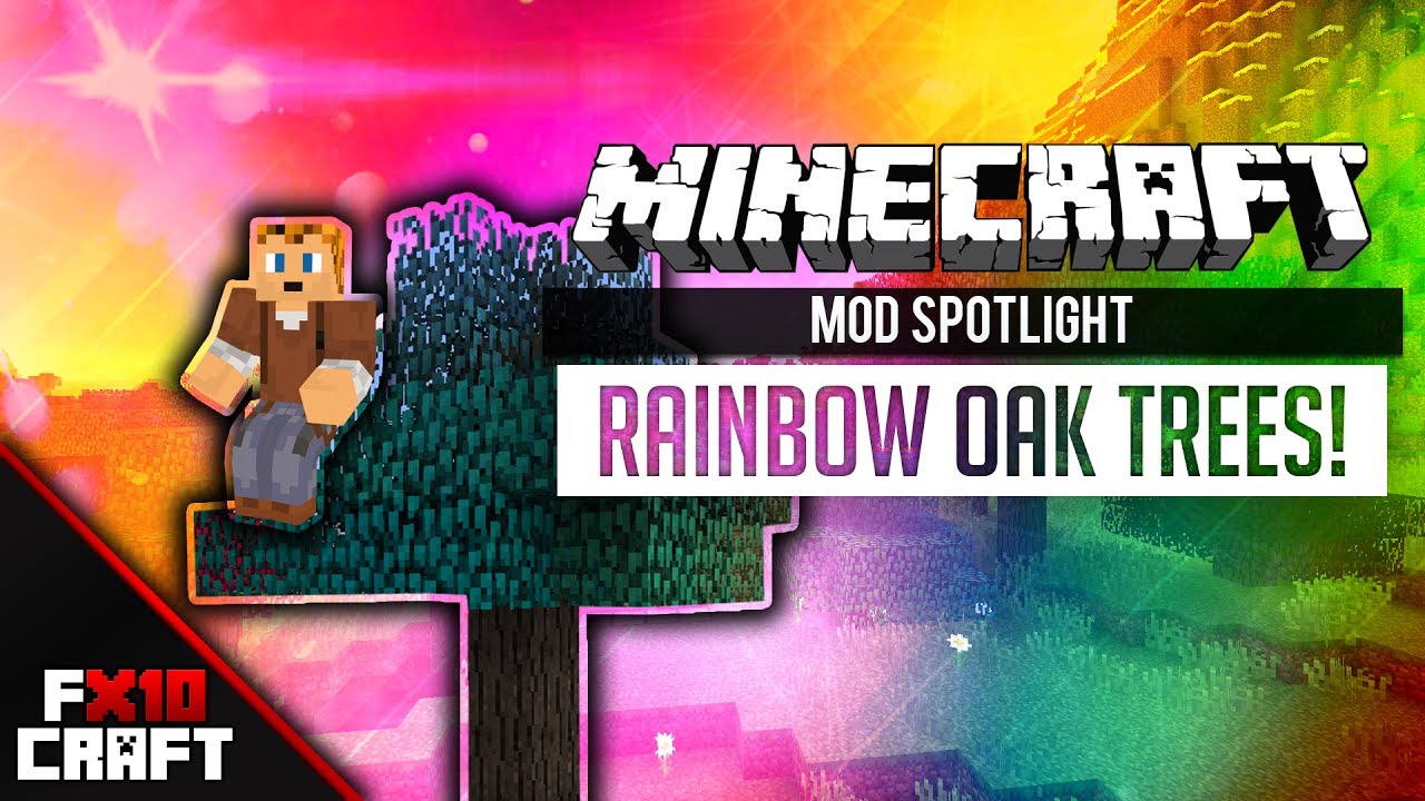 Minecraft: Rainbow Oak Trees (MOD SPOTLIGHT) - YouTube
