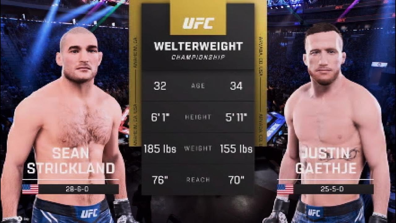 Sean Strickland Vs Justin Gaethje Full UFC Fight - YouTube